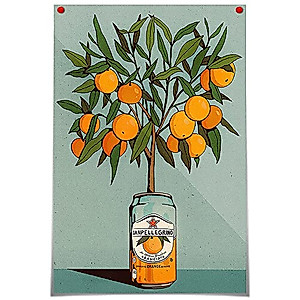 DFAIUY Vintage Plant Orange Tree Canvas Wall Art Retro Green Botanical Fruit Posters Modern Minimalist Pop-top Can Prints Paintings Leaves Artwork Decor for Kitchen Bathroom Decor 12x16in Unframed