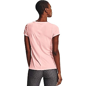 Under Armour Womens HeatGear Armour Short-Sleeve T-Shirt , Beta Tint (658)/Metallic Silver , Large