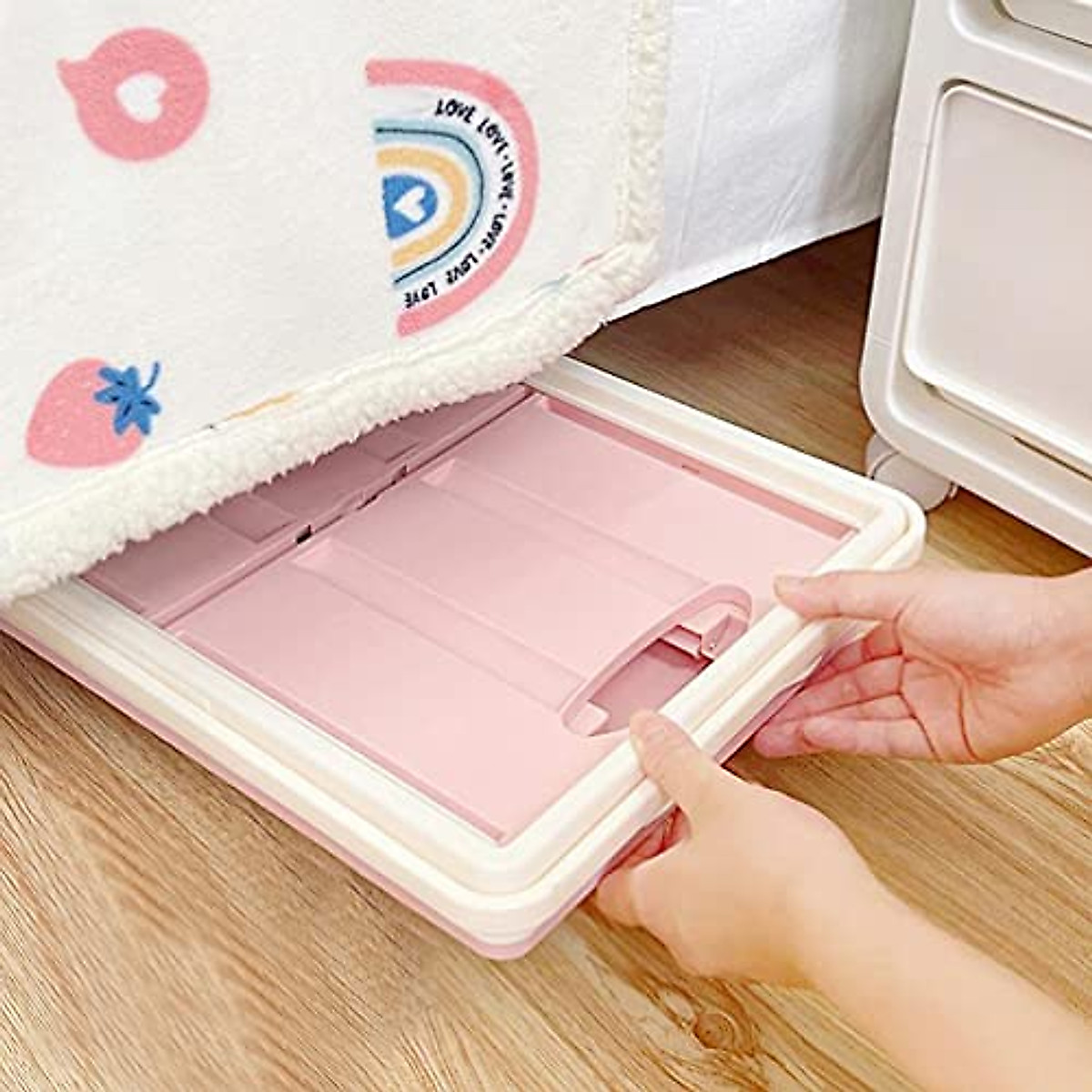 Zerodeko Collapsible Storage Bins Lidded Storage Bins Plastic Tote Storage Box Container Stackable Folding Utility Crates Clothes Storage Organizer Storage Box Folding Book Case Moving Boxes