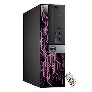 Dell OptiPlex Desktop Customized RGB Lights Computer Intel Core i5 6500 3.2 GHz 8GB RAM 256GB SSD Win 10 Pro WiFi, Gaming PC Keyboard & Mouse HDMI (Renewed)