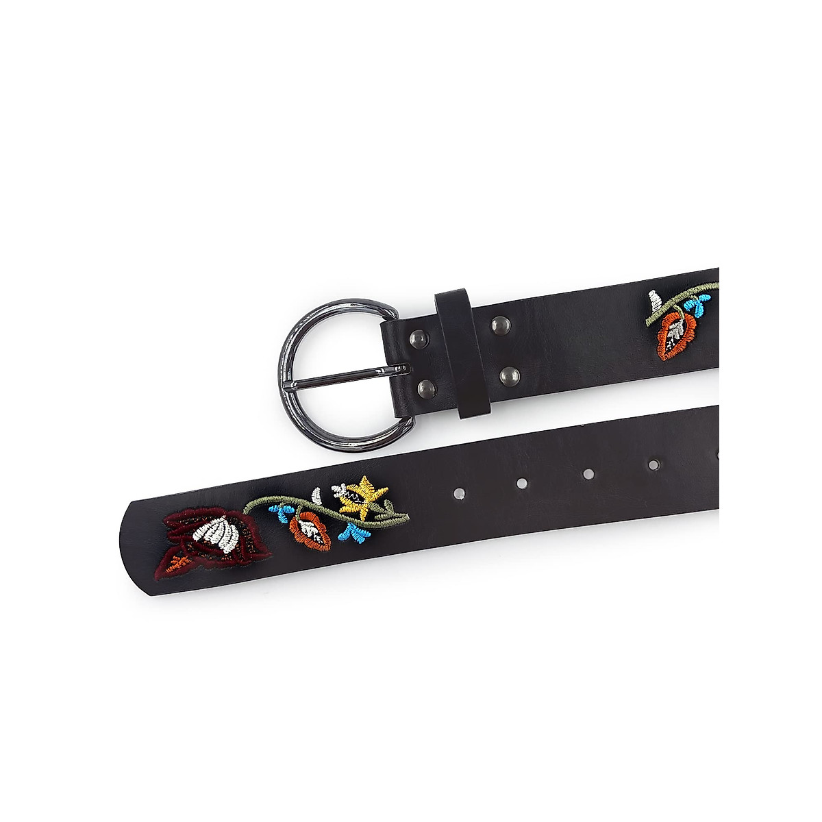 Beautiful Nomad Belts for Women Western Fashion Boho Embroidery PU Leather Belt for Jeans Dress