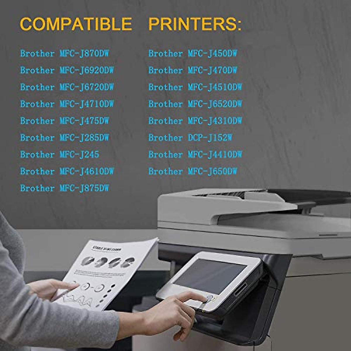 JUSTCOLOR Compatible Ink Cartridge Replacement for Brother LC103XL LC103 use with MFC-J450DW J470DW J475DW J870DW J4510DW J6920DW J4710DW J6520DW J285DW (4 Black, 2 Cyan, 2 Magenta, 2 Yellow)