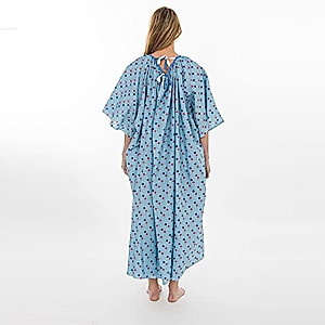 5XL Hospital Gown Oversized Hospital Gown Washable Patient Robe with Back Ties Reusable Big Size Hospital Gown - 3 Pack