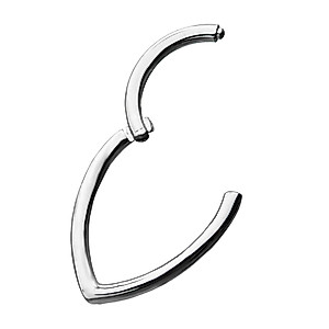 16G Tear Drop Stainless Steel Hinged Segment Ring for Septum, Lip, Eyebrow, and Ear Piercings (Steel)