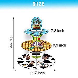 Gkszajo Cartoon Story Cupcake Stand-Toy Theme Birthday Decoration Baby Shower Party Supplies 3 Tier Cardboard
