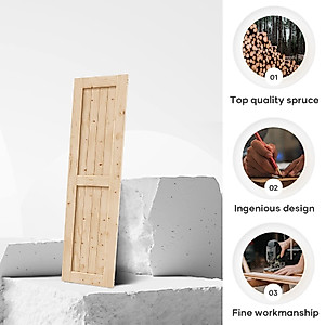 EaseLife 42in x 84in (Double 21in×84in Door) Barn Door with 7FT Sliding Door Hardware & Handle Included,DIY Assemblely,Easy Install,Apply to Interior Rooms & Storage Closet,H-Frame,Natural