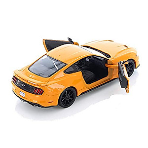 2018 Ford Mustang GT 5.0 Orange with Black Wheels 1/24 Diecast Model Car by Motormax 79352or