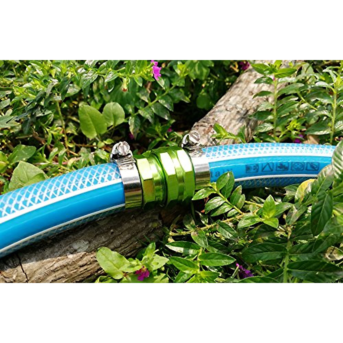 PLG 3/4" Garden Hose Repair Kit with Band Clamps - Hose End Mender, Connectors, and Adapters for Easy Leak Fixing, 2 Set