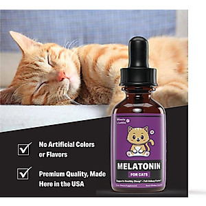 Cat Melatonin | Melatonin for Cats | Helps to Support Restful Sleep for Your Cat | Cat Sleep Aid | Cat Calming | Cat Anxiety Relief | Anxiety Relief for Cats | Cat Stress Relief | 1 fl oz