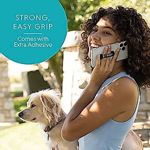 Phone Grip for Most Smartphones and Mini Tablets, MOD Design Colored Elastic Strap with Red Base, LH-01-MOD