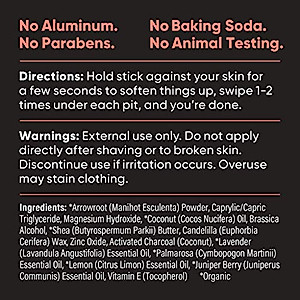 Pretty Frank Natural Aluminum-Free Deodorant Stick with Charcoal, Baking Soda-Free, Charcoal Seaside (1-Pack) | Sensitive Skin Friendly, Effective Odor Control for Women & Men, Organic Ingredients