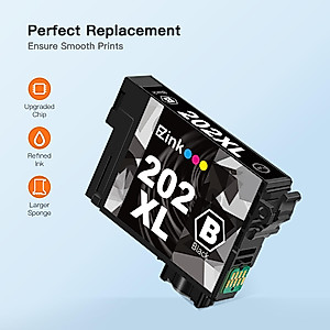 E-Z Ink (TM) Remanufactured Ink Cartridge Replacement for Epson 202XL 202 XL T202XL to use with Workforce WF-2860 Expression Home XP-5100 Printer New Upgraded Chips(Black,2 Pack)