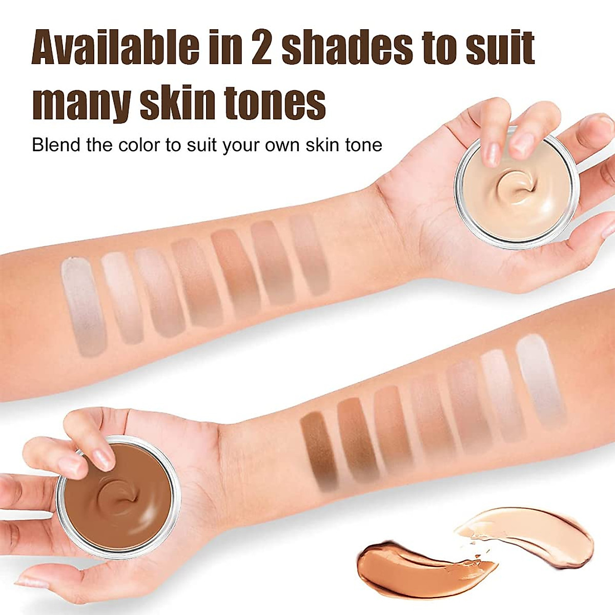 Tattoo Cover Up Makeup Waterproof,Tattoo Concealer For Dark Spots, Scars,Birthmarks Vitiligo,Scar Cover Up Makeup Waterproof,Tattoo Cover-Up Makeup,Body Makeup Cover for Men and Women (2x30ml)