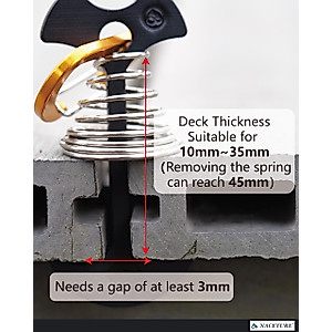 NACETURE Deck Anchors Pegs with Carabiners - Tie Down Anchor Rope Tensioner | Rope Tent Tie Down Stakes Clips, Canopy Tent Anchors Outdoor Camping Tent Accessories 10 Pack (Black)