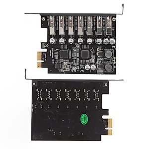 PCIE to USB 7 Port Expansion Card, PCI Express USB Add in Card, Internal USB 7 Port Front Expansion Card for XP 7 8 10 11 Linux