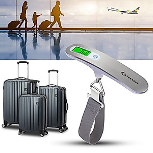 Luggage Scale MYCARBON Digital Scale High Precision Hanging Scale 110 lb/ 50KG With Backlit Ultra Portable Scale Stainless Steel Digital Travel Scale for Luggage,Perfect for Home Use and Gifts