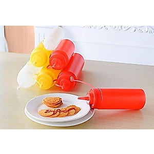 erioctry 3PCS Plastic Squeeze Sauce Bottles Dispenser/Seasoning Container for Mustard Ketchup Oil Cream Honey and Salad Dressing