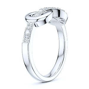 PRSTANI Real Sterling Silver Thick Tie The Infinity Love Knot Genuine Moissanite Intertwined Ring Promise Ring (7.5)