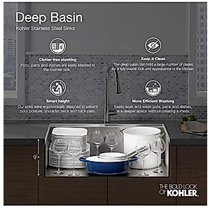 Kohler R3847-4-NA Toccata 22"x33" Double-Basin Stainless Steel Drop-in 4 Hole Kitchen Sink