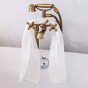 KUMA Soft Exfoliating Washcloth & Towel: Wash & Scrub Your Body - Cloth for Bath & Shower - Japanese Design & Made - Organic & Sustainable [Double Pack: Natural White]