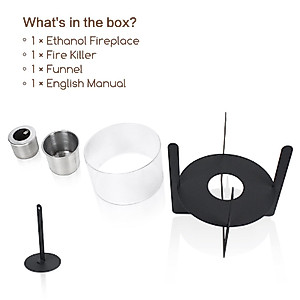 BRIAN & DANY Tabletop Portable Ethanol Fireplace, Indoor Clean-Burning Ventless Firepit