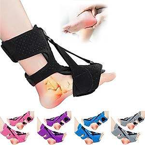 Plantar Fasciitis Night Splint ,Improved Dorsal Night Splint For Man Women,Relief from Plantar Fasciitis, Achilles Tendonitis, Heel and Ankle Pain, Tendonitis Foot Drop Flat Arch Heel Spur (Black, With Ball)