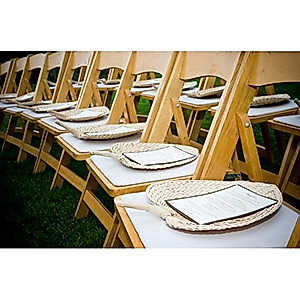 Koyal Wholesale Natural Raffia Hand Fans, 12-Pack Palm Leaf Hand Fans, Buri Fans, Handmade Raffia Fans, Wedding Favor Fans, Favor for Wedding, Fan Programs Wedding