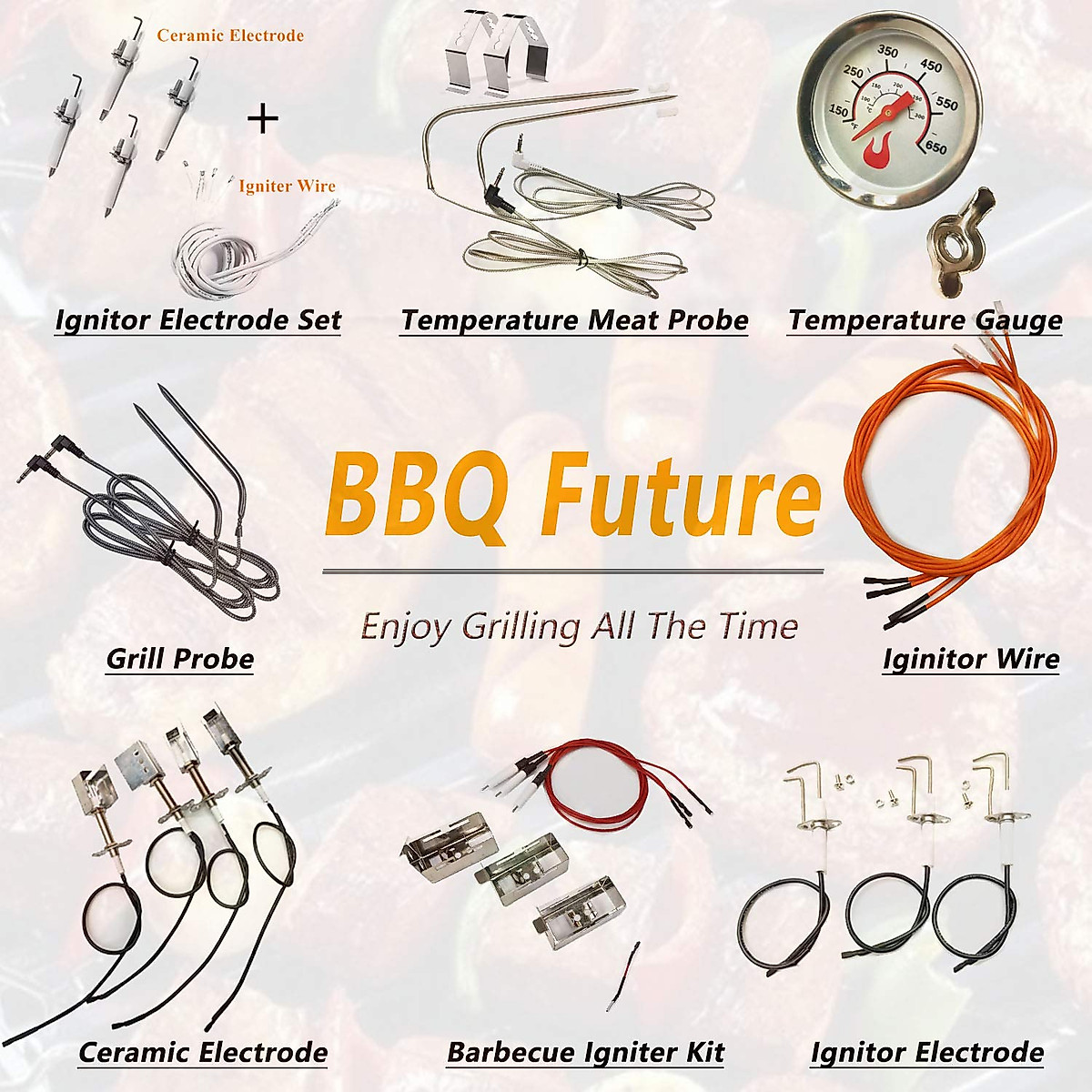 BBQ Future Grill Igniter Kit for Blackstone 28 Inch Griddle, Electronic Battery Igniter Replacement Kit