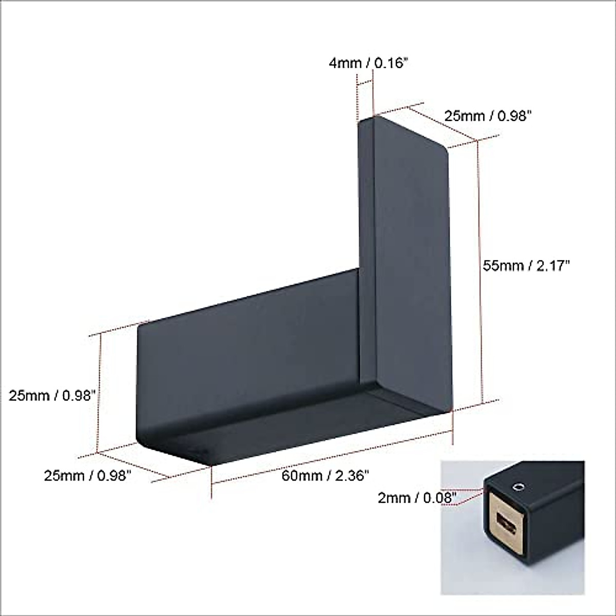 Beelee Black Towel Hooks for Bathroom 4-Pack Wall Hooks Robe Hooks，SUS 304 Stainless Steel Clothes Hooks for Bathroom,Living Room and Kitchen，BA8506B-4P