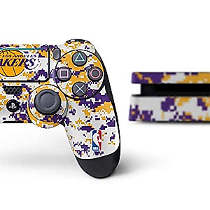 Skinit Decal Gaming Skin Compatible with PS4 Slim Bundle - Officially Licensed NBA Los Angeles Lakers Digi Camo Design