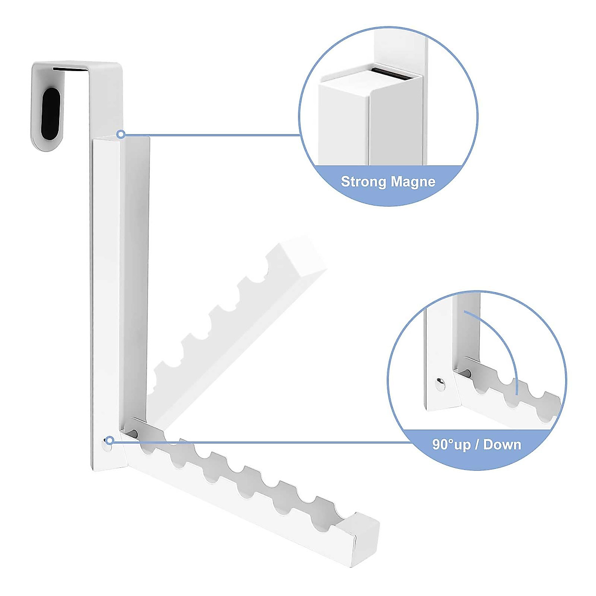 Over The Door Clothes Hanger Drying Rack,2 Pack Laundry Drying Rack Wall Mount,Portable Folding Hanging Coat Hook for Clothes/Towel/Hat for Laundry Room/Bathroom/Bedroom/Washroom/Travelling,White