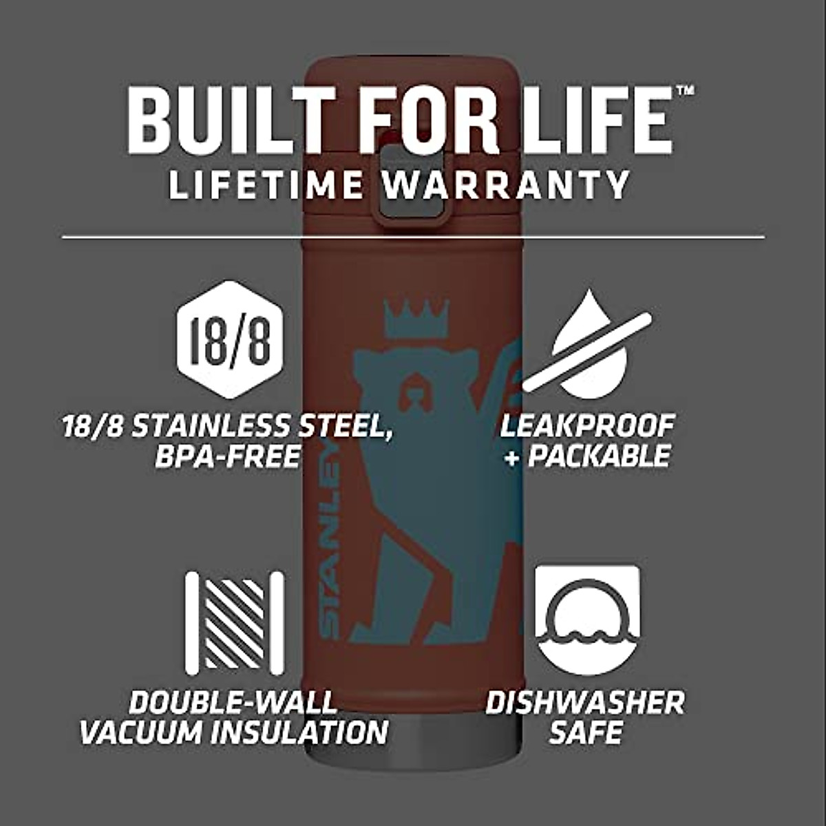 Stanley FlowSteady™ Big Bear Bottle 17OZ Grapefruit Cub