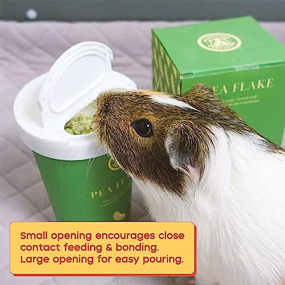 GuineaDad Guinea Pig Pea Flakes - Guinea Pig Food - 1 x 9.5 Ounce Pack - Nourish Series of Pea Flakes for Guinea Pigs - Guinea Pig Treats Help with Bonding - High in Vitamins and Minerals - Large