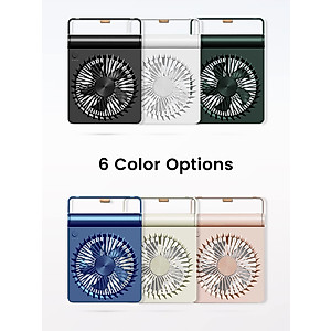 FERRISA Desk Fan On-The-Go, Small But Powerful, Portable Fan Battery Operated, 220° Tilt Folding Ultra Quiet mini Personal Fan, Strong Wind, 3 Speed Adjustable For Office Desktop Travel (White)