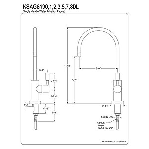 Kingston Brass KSAG8195DL Concord Water Filtration Faucet, Oil Rubbed Bronze