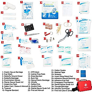 Premium First Aid Kit Travel, Waterproof with Shoulder Straps for Easy Carry - Ideal for Home, Car, and On-The-Go Emergencies