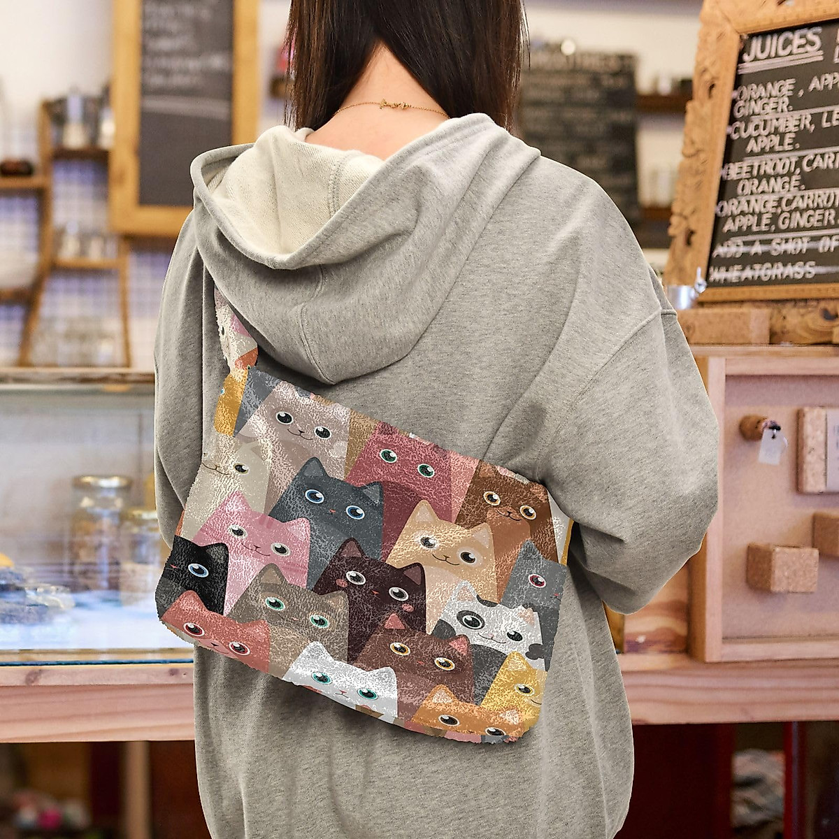 JSTEL Women Large Tote Top Handle Shoulder Bags Dragonfly Patern Ladies Handbag L