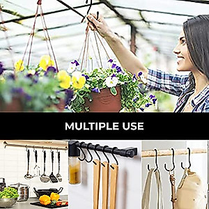 Purse Hanger for Closet 10 Pack, Metal S Hook Hooks for Hanging Purses, Handbags, Backpacks, Belts, Scraves, Hats, Clothes - Black S Hook, Hook for Pots and Pans