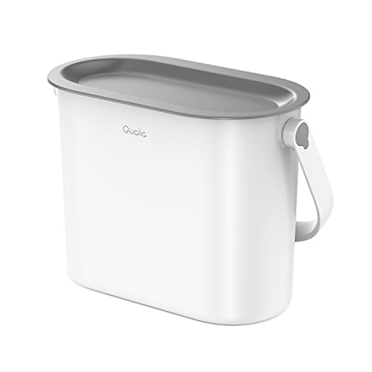 QUALIAZERO Multi-Purpose Countertop Compost Bin | 4L / 1 Gal ABS Plastic Slim Shape | Trash Can with Gray Lid | (4L / 1 Gal, Gray)