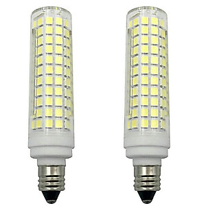 Lxcom Lighting E11 LED Corn Bulb 15W Dimmable Ceramic Candelabra Bulbs (2 Pack)- 136 LEDs 2835 SMD 1500LM Cool White 6500K 120W Equivalent T3/T4 JDE11 120V Lamp for Home Lighting