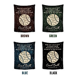 Rimmer Personalized Thank You Softball Coach Blanket, Softball Team Gifts for Softball Coach, Anniversary Present for Softball Lovers, Great Gifts for Softball Fans on Christmas Birthday Fathers Day