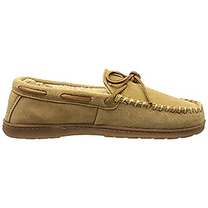 Sperry Men's Trapper Moccasin Slippers with Rawhide Leather Lacing, Lightweight Hardsole Moccasin Slippers for Men, Tan, 9 M