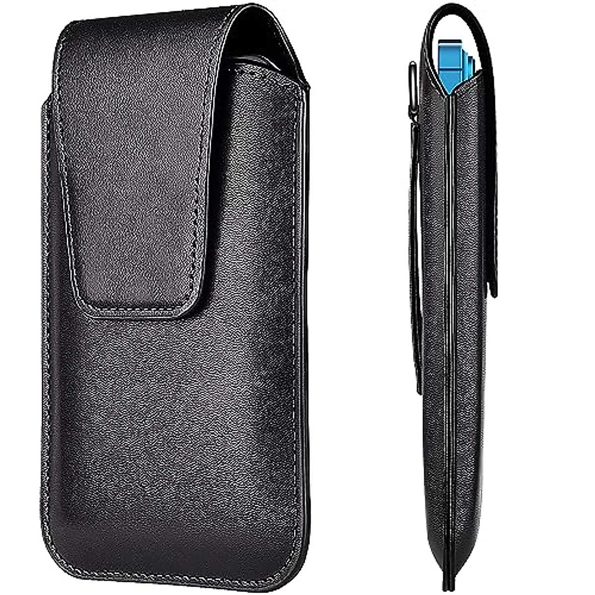 ykooe Leather Phone Holster for iPhone 14 13 Pro Max S23 Ultra Plus, Black – XL