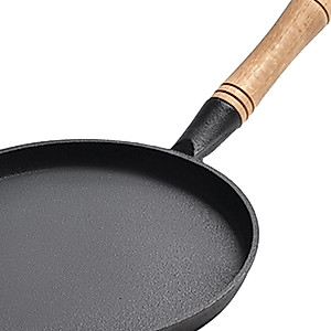 Cooking Omelette Pan Kitchen Breakfast Pan Multifunctional Steak Grill Pan Round Griddle Pans Cast Iron Frying Pan for Outdoor Party Kitchen, 22cm