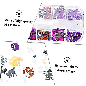 Lurrose 2 Boxes Nail Art Sequins Nail Art Sticker Glitter Stickers Nail Stickers Metallic Halloween Nail Sequins Halloween Body Glitter Halloween Nail Art Glitter Nail Glitter Flash Set 3D