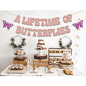 A Lifetime of Butterflies Banner, Butterfly Bridal Shower Decor Sign, Butterfly Theme Wedding Bachelorette Party Decorations, Butterfly Themed Engagement Party Supplies