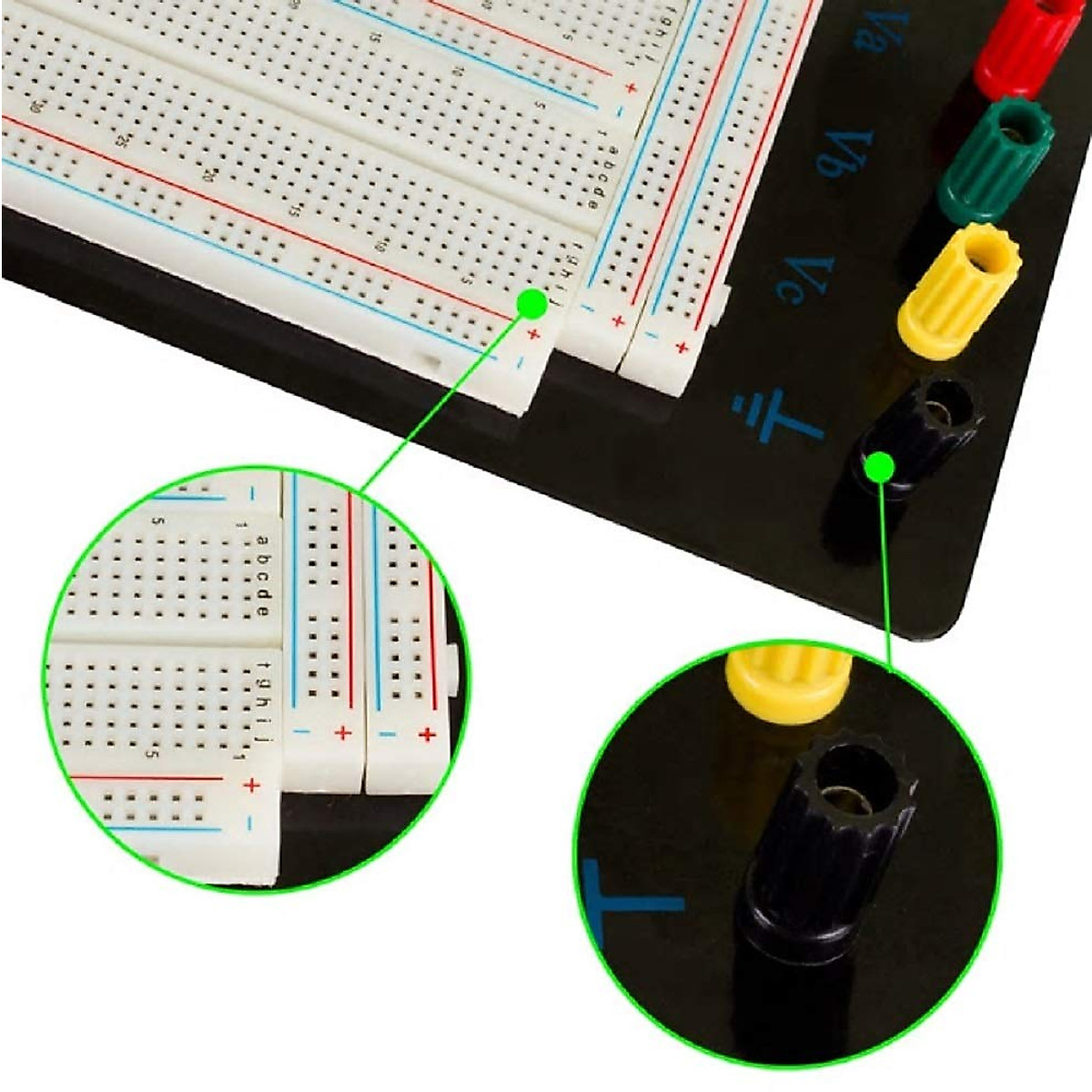 Tektrum Externally Powered Solderless 3220 Tie-Points Experiment Plug-in Breadboard with Aluminum Back Plate, Jumper Wires, Power Module, Wall Adaptor for Proto-Typing Circuit