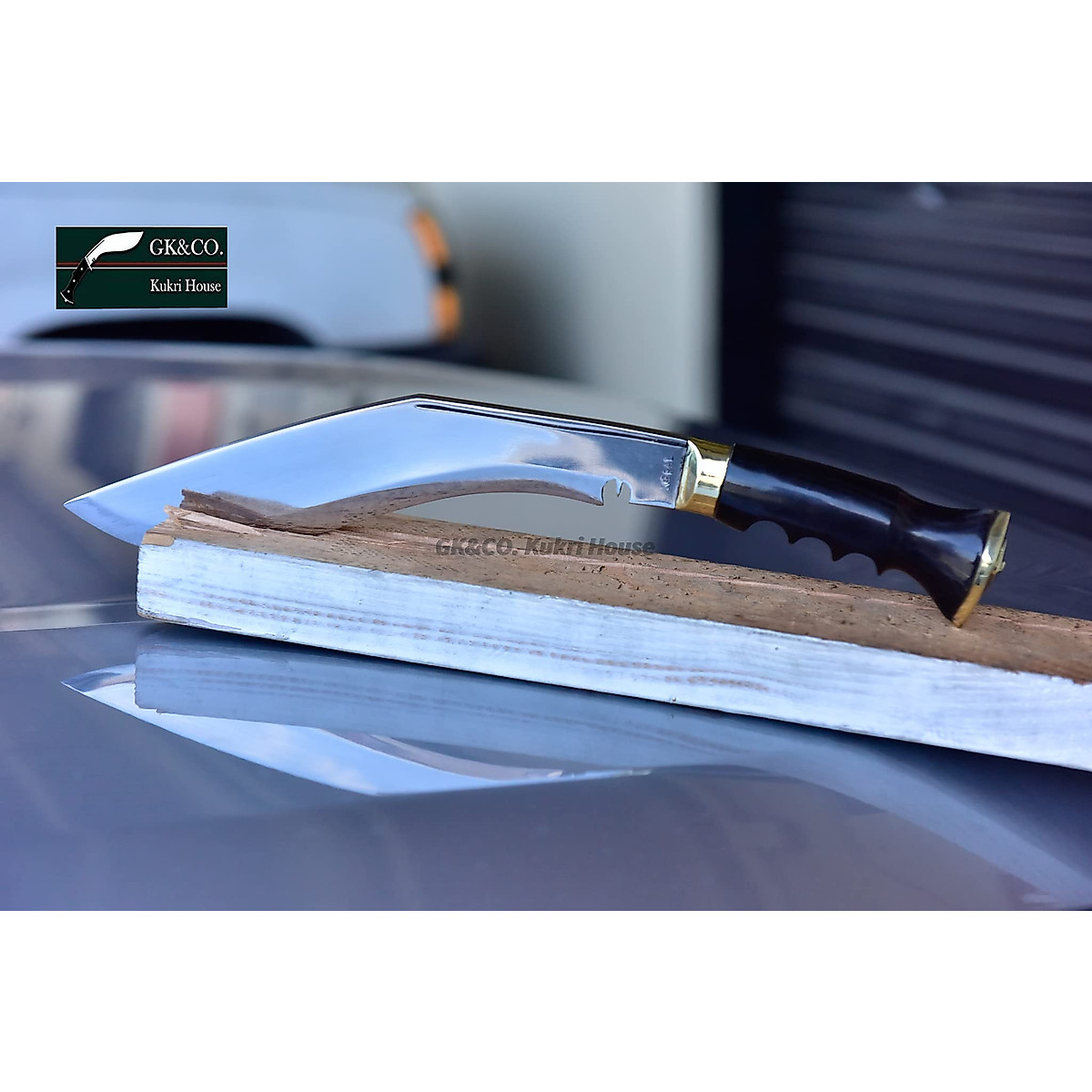 GK&CO. Kukri House Genuine Kukri Knife - 11 Inch Blade World War II Gripper Horn Handle Kukri/Khukuri - Handmade in Nepal