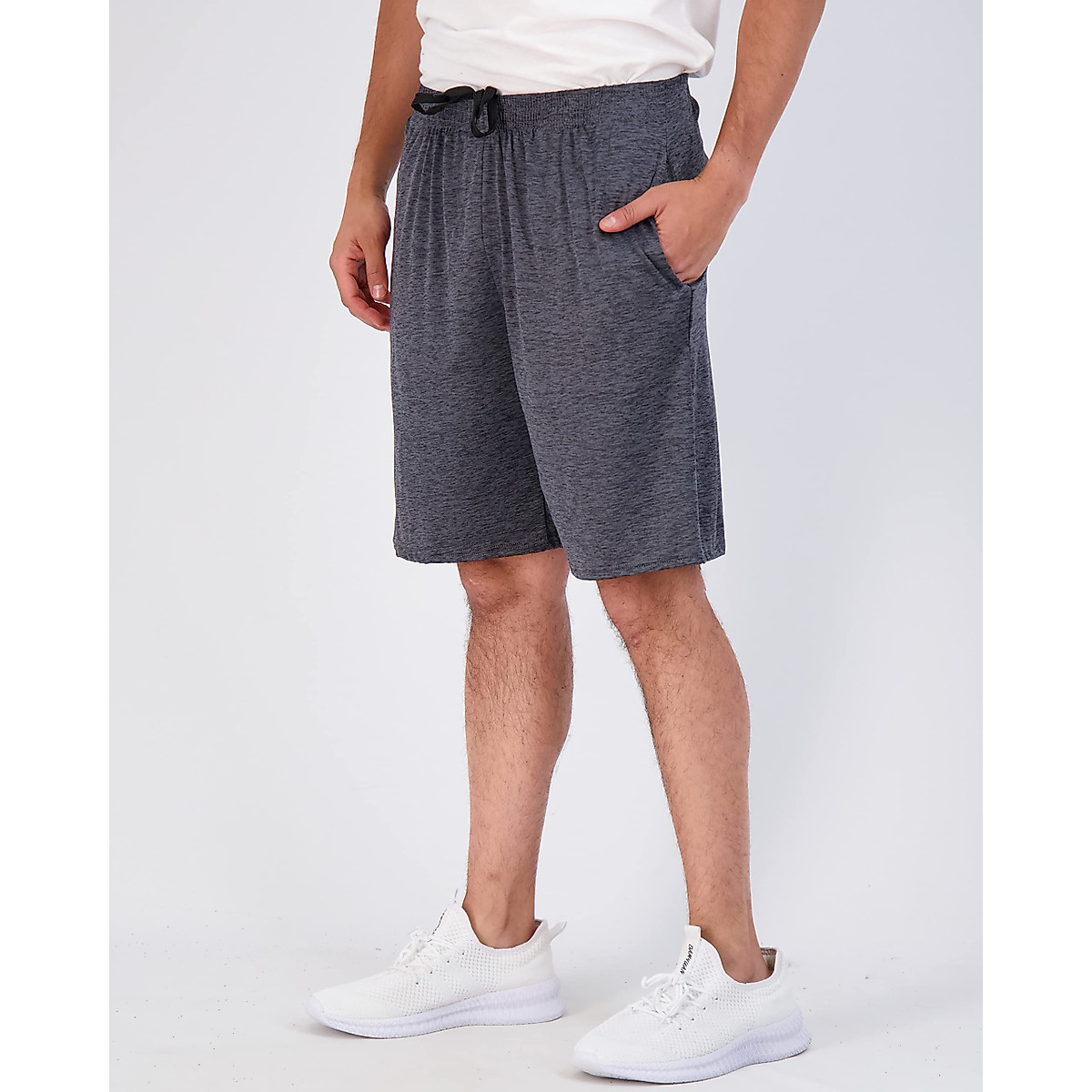 Real Essentials Mens Dry Fit Shorts Dri Active Wear Short Men Athletic Performance Basketball 9 Inch Inseam Sweat Tennis Soccer Running Essentials Gym Casual Workout Sports, Set 5, M, Pack of 5