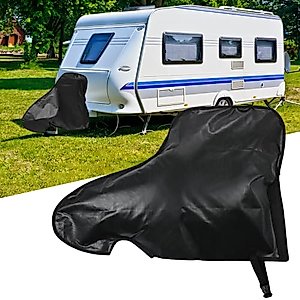 34.25x24.4 Inch Caravan Hitch Cover, Universal Waterproof Breathable Tow Hitch Cover for Caravan Tongue Jack Cover, PVC Trailer Tow Ball Coupling Lock for Camper & Caravan
